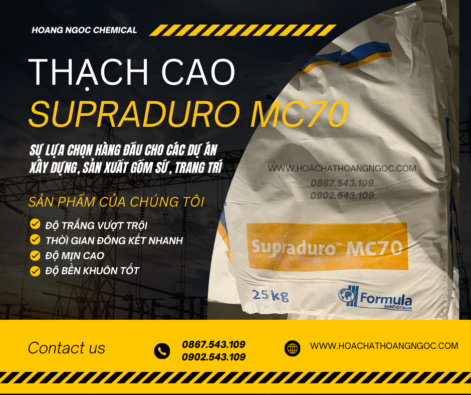 THẠCH CAO SUPRADURO MC70, thạch cao sản xuất gốm sứ, thạch cao phào chỉ ...